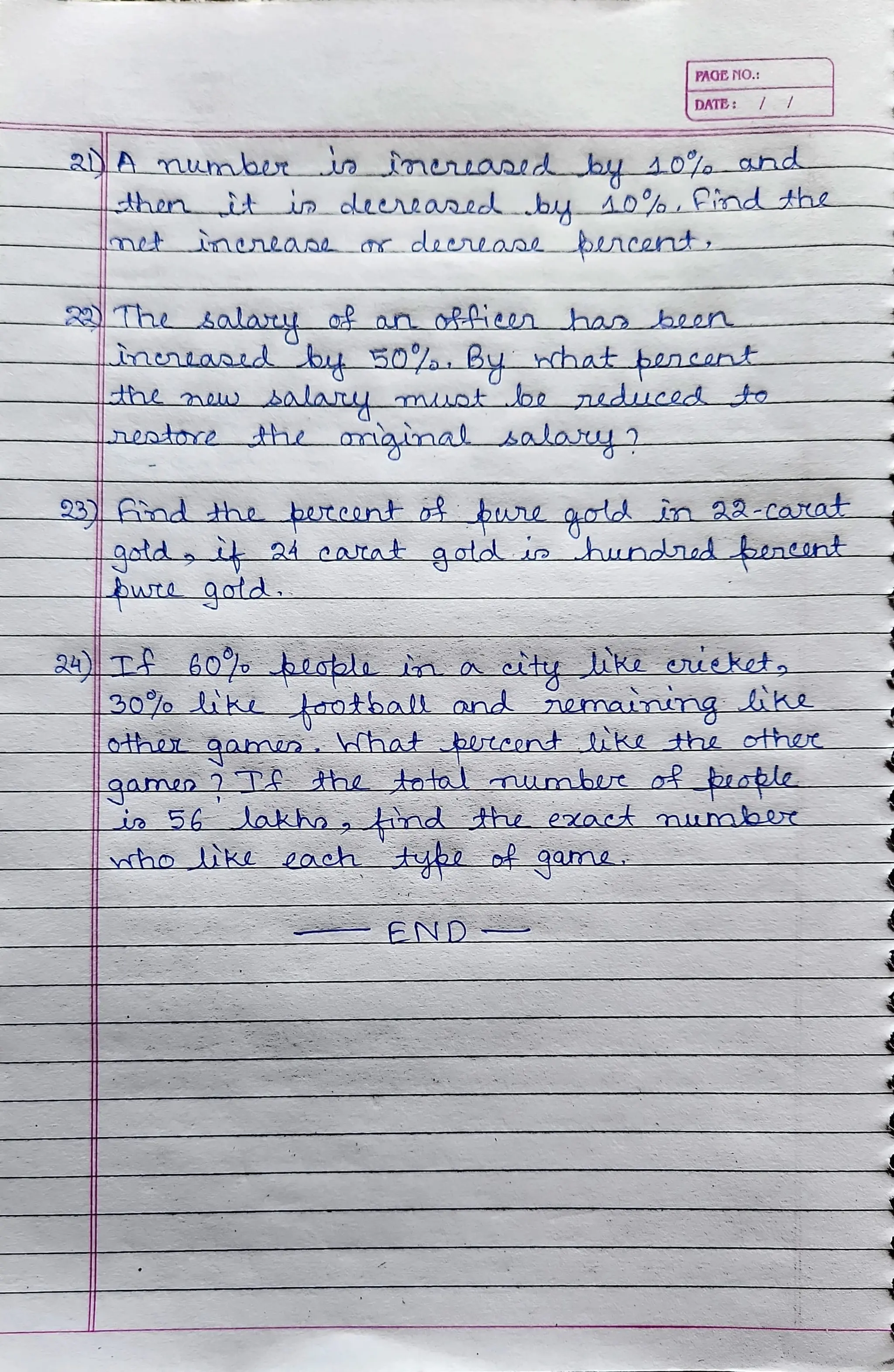 CBSE Grade 8 Mathematics Comparing Quantities Percentage Worksheet (RDS ...