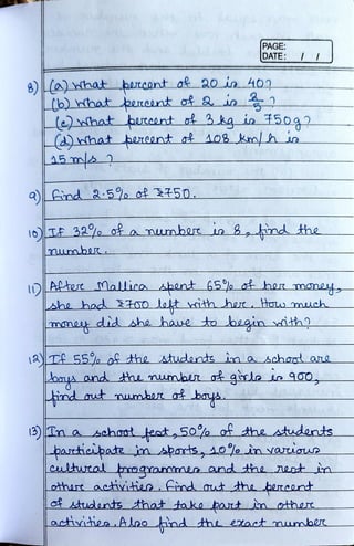 CBSE Grade 8 Mathematics Comparing Quantities Worksheet (MK) | PDF
