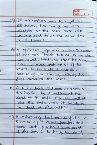 CBSE Grade 8 Mathematics Direct and Inverse Proportions Worksheet (MK ...