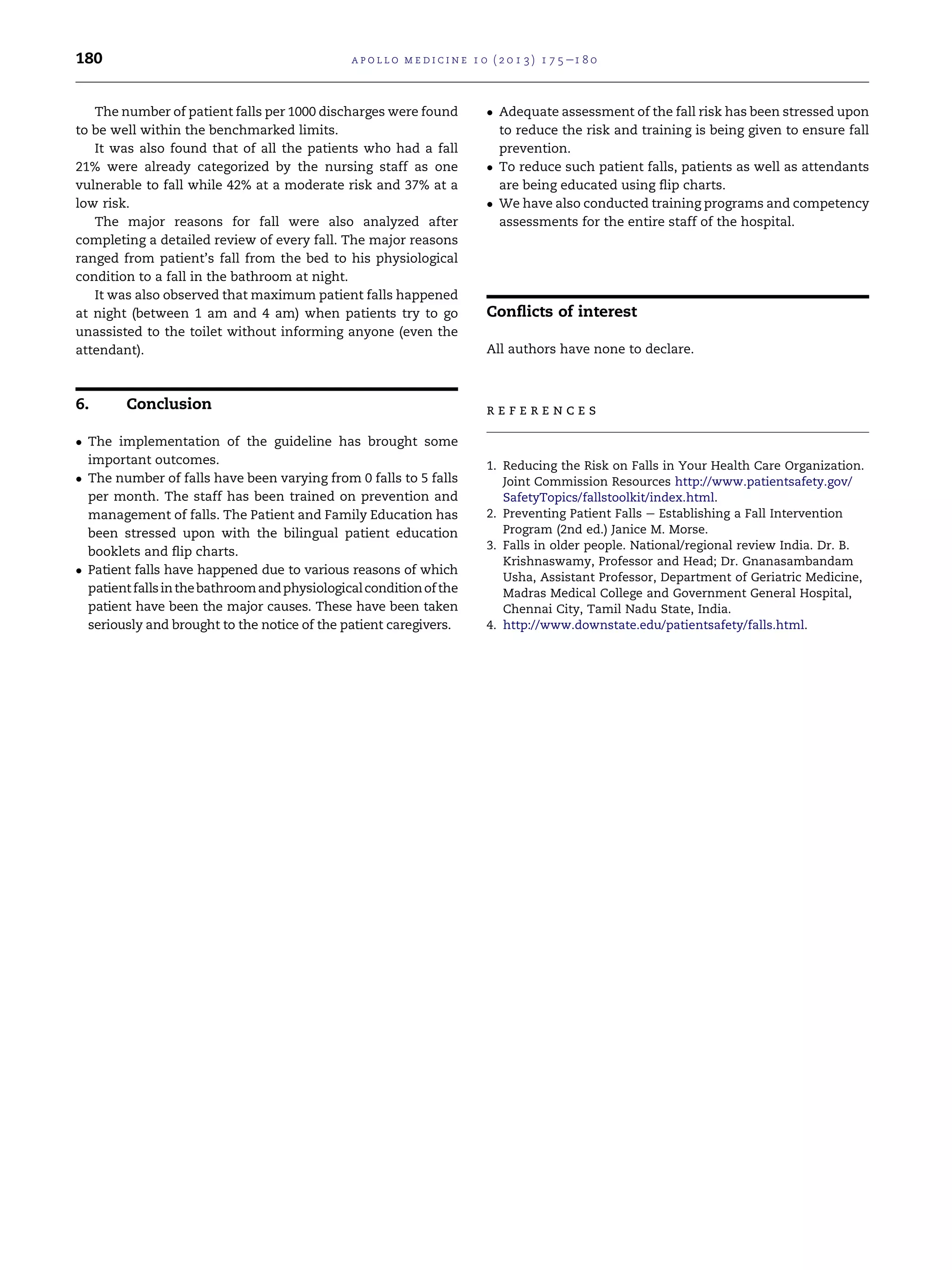 Prevention of patient falls – A case study | PDF