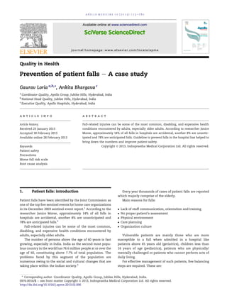 Prevention of patient falls – A case study | PDF