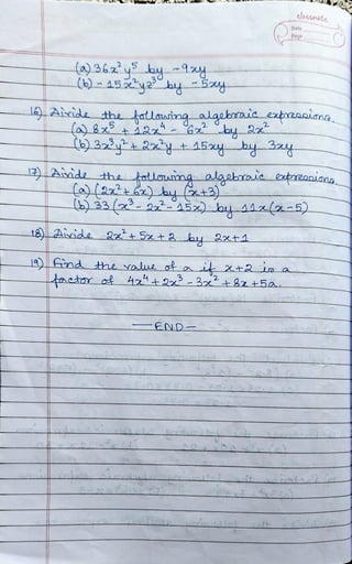 CBSE Grade 8 Mathematics Factorisation Worksheet(MK) | PDF