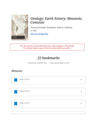 Notes from "geology: earth history: mesozoic, cenozoic" | DOCX