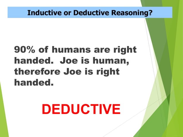 G8 Math Q2- Week 9- Inductive and Deductive Reasoning.ppt | Education