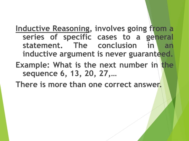 G8 Math Q2- Week 9- Inductive and Deductive Reasoning.ppt | Education