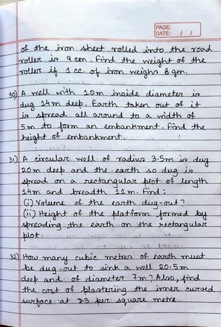 CBSE Grade 8 Mathematics Mensuration Surface Area and Volume of a Right ...