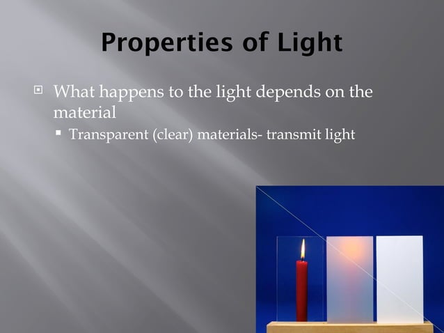properties of light lesson for grade 8 students | PPTX