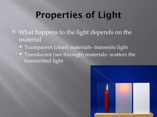 properties of light lesson for grade 8 students | PPTX