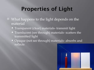 properties of light lesson for grade 8 students | PPTX