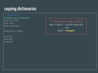 Class 6: Lists & dictionaries | PPT