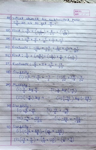CBSE Grade 8 Mathematics Rational Numbers Worksheet (RDS) | PDF