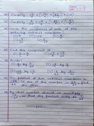 CBSE Grade 8 Mathematics Rational Numbers Worksheet (RDS) | PDF