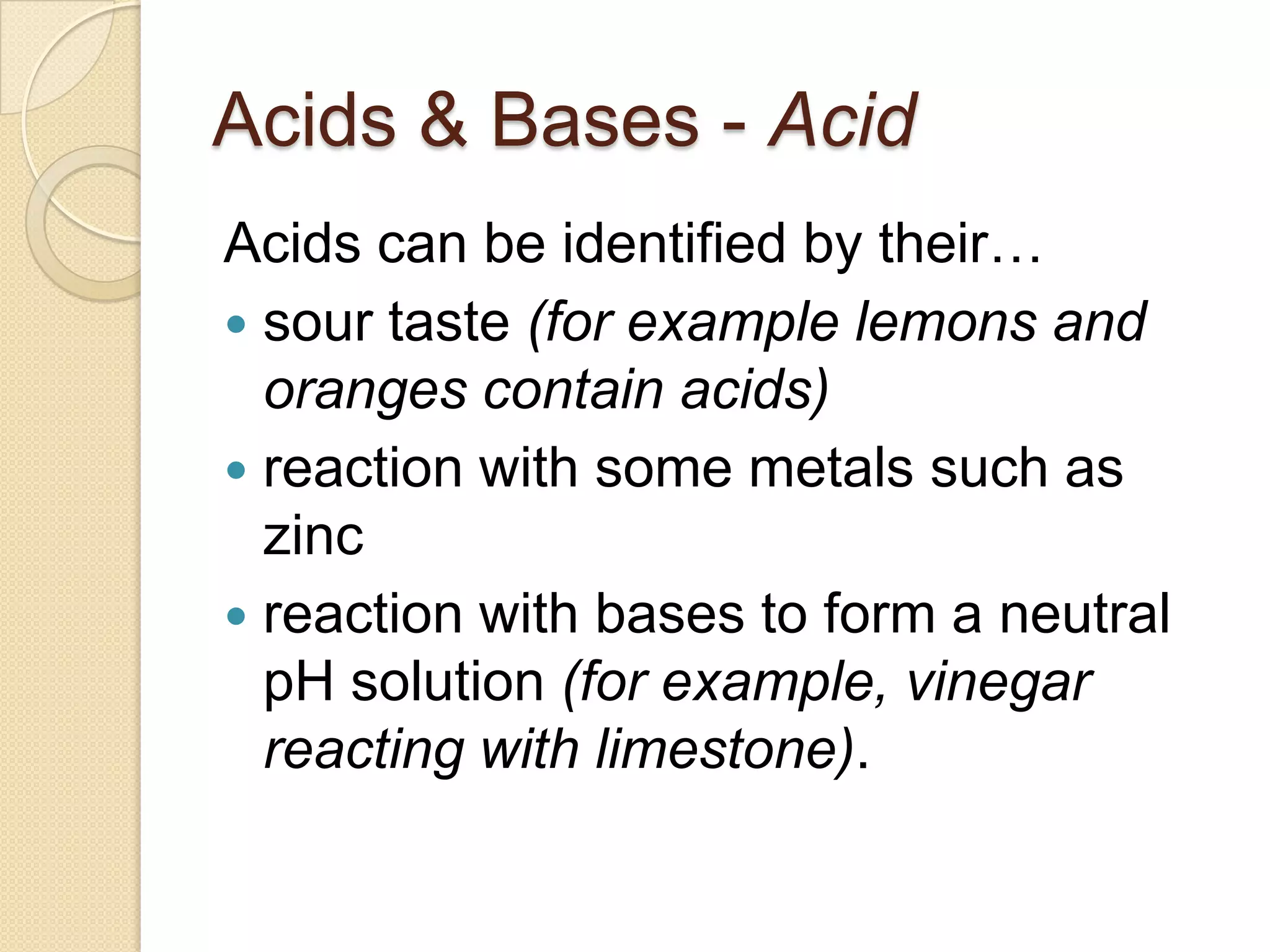 G8 science chemistry - acids & bases | PPTX | Chemistry | Science