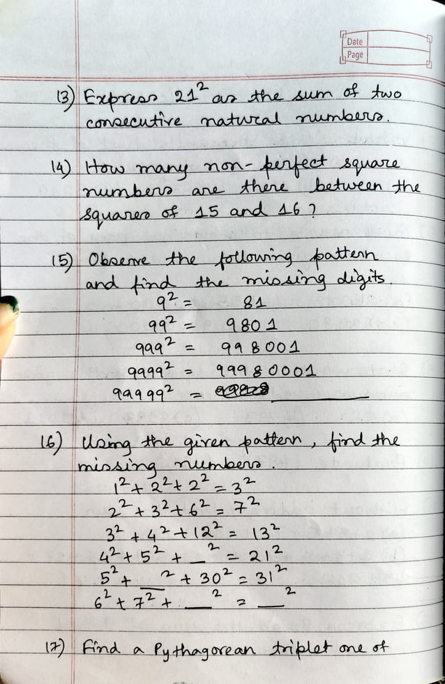 Grade 8 - CBSE - Square and Square Roots - Worksheet (MK) | PDF