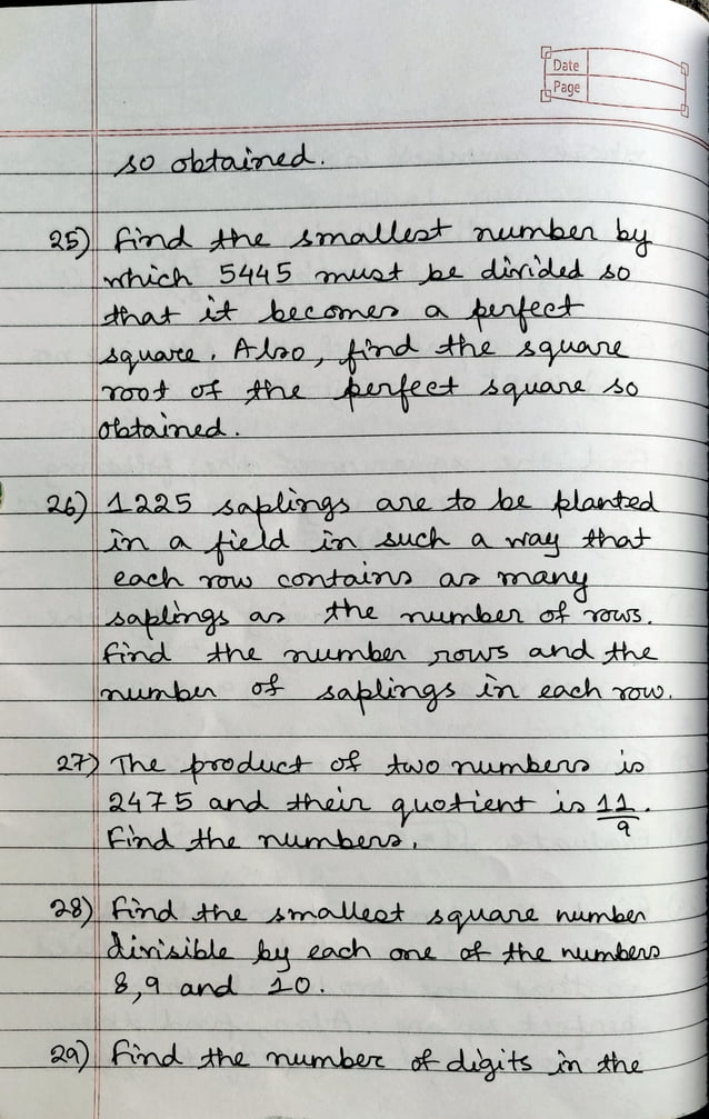 Grade 8 - CBSE - Square and Square Roots - Worksheet (MK) | PDF