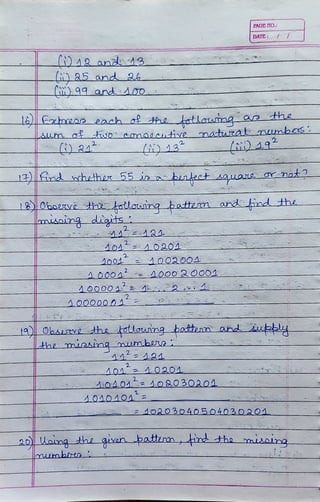 CBSE Grade 8 Mathematics Square and Square Roots Worksheet (RDS) | PDF