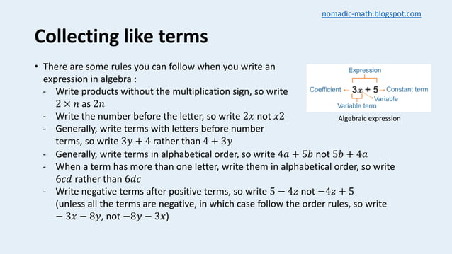 Grade 8 Simplifying Expressions and Solving Equations Cambridge [PPT ...