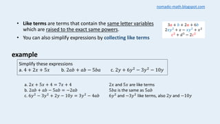 Grade 8 Simplifying Expressions and Solving Equations Cambridge [PPT] | PDF