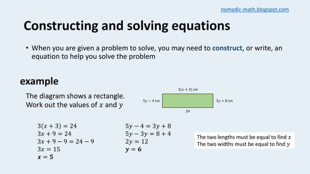 Grade 8 Simplifying Expressions and Solving Equations Cambridge [PPT]