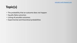 Grade 8 Probability Cambridge [PPT] | PDF