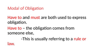 g9- modal verbs, prohibition, permission, obligation | PPTX