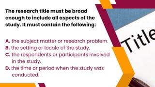 How to make a good research title? Come find out! | PPT