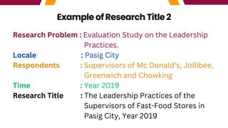 How to make a good research title? Come find out! | PPT