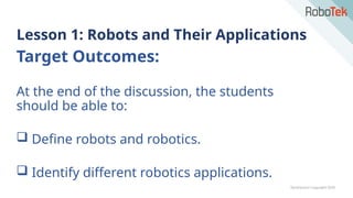 G9-Robotics-Lessons. pptx..............o | PPT