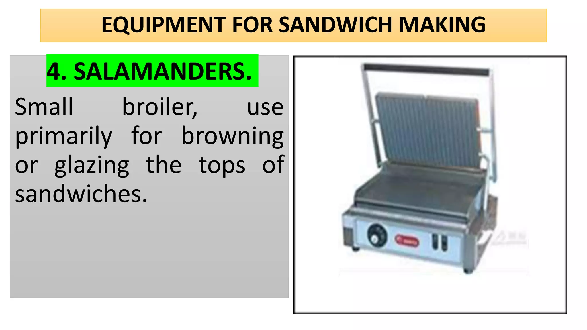 Tools, utensils and equipment in preparing sandwiches | PPTX