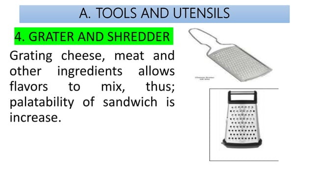 Tools, utensils and equipment in preparing sandwiches | PPTX