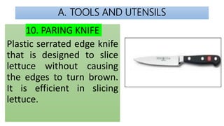 Tools, utensils and equipment in preparing sandwiches | PPTX