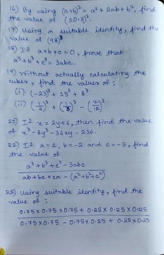 Grade 9 - ICSE - Algebra Expansion - Worksheet (MLA) | PDF