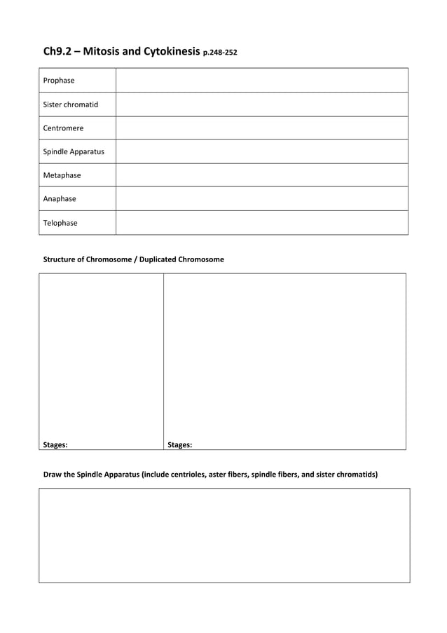 G9 ch9.2 mitosis and cytokinesis | PDF
