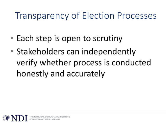 Electoral transparency and open election data - michael mcnulty (ndi) | PPT