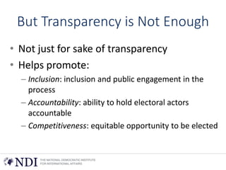 Electoral transparency and open election data - michael mcnulty (ndi) | PDF