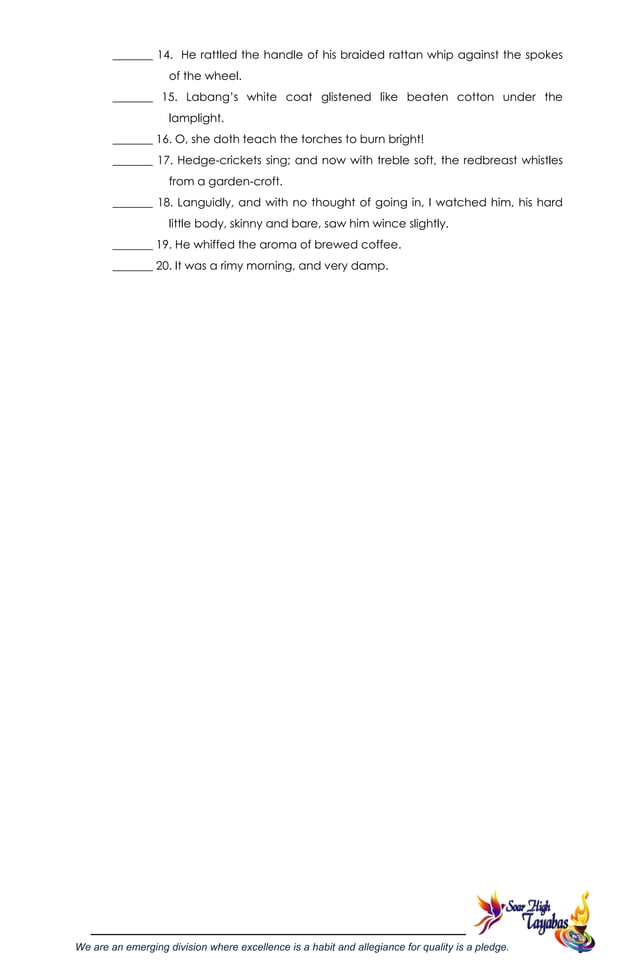 G9 english lesson exemplar 1st quarter | PDF