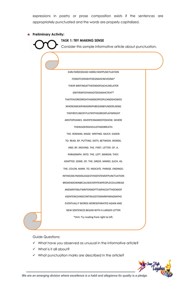 G9 english lesson exemplar 1st quarter | PDF