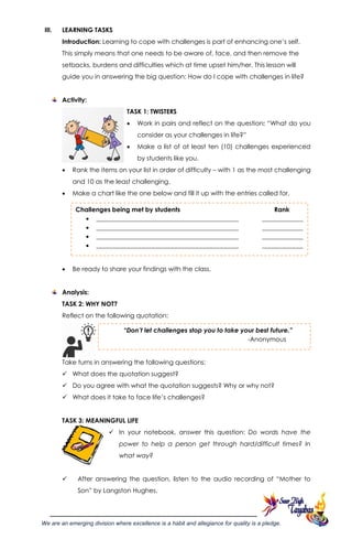 G9 english lesson exemplar 1st quarter | PDF