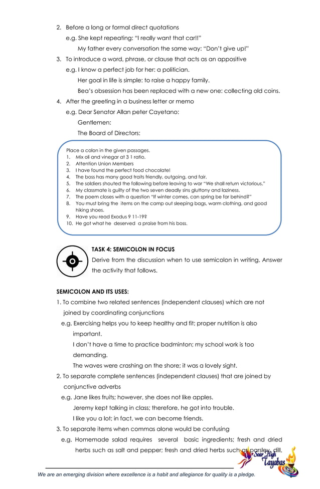 G9 english lesson exemplar 1st quarter