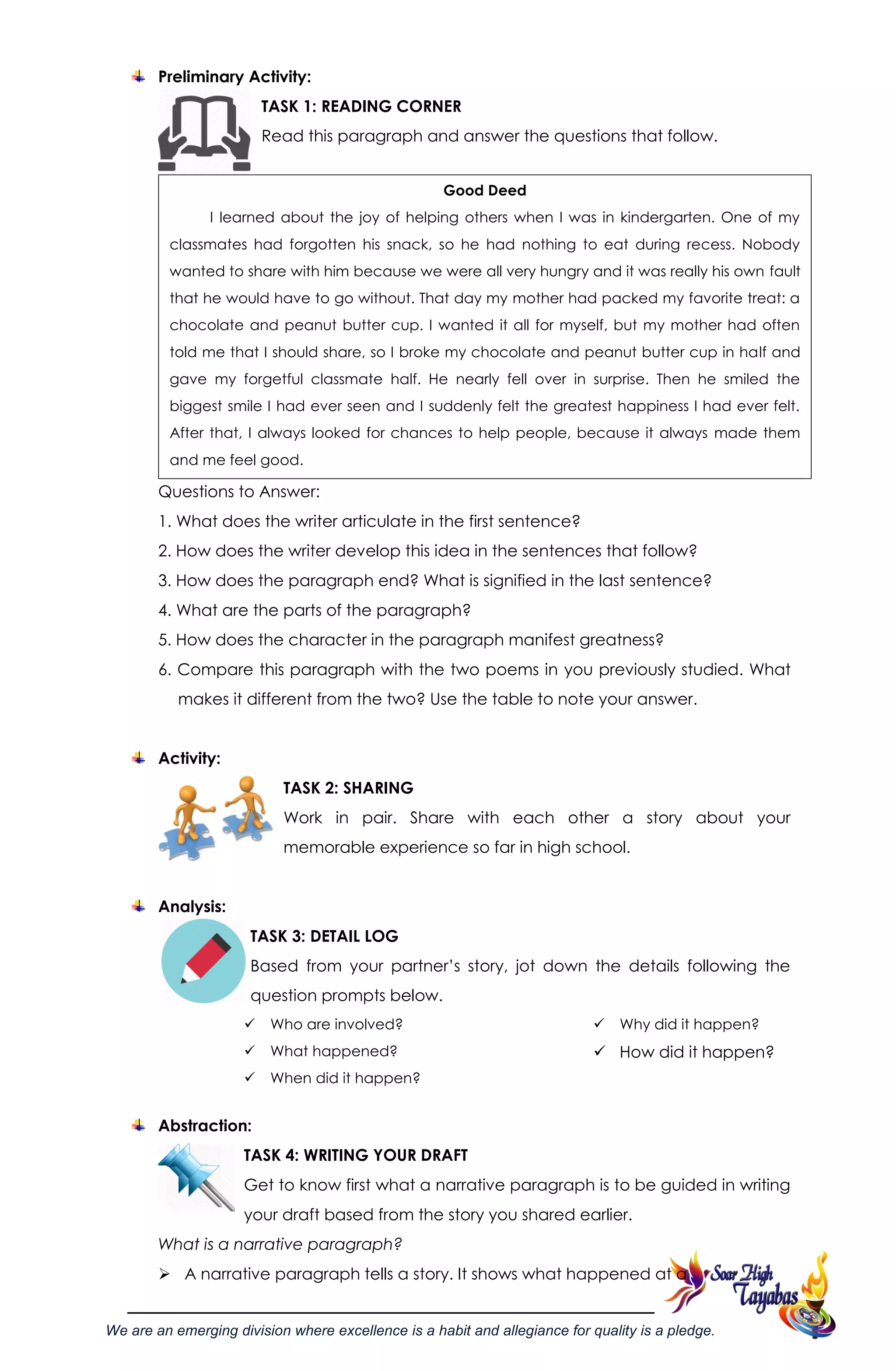 Grade 9 english lesson exemplar 2nd quarter | PDF