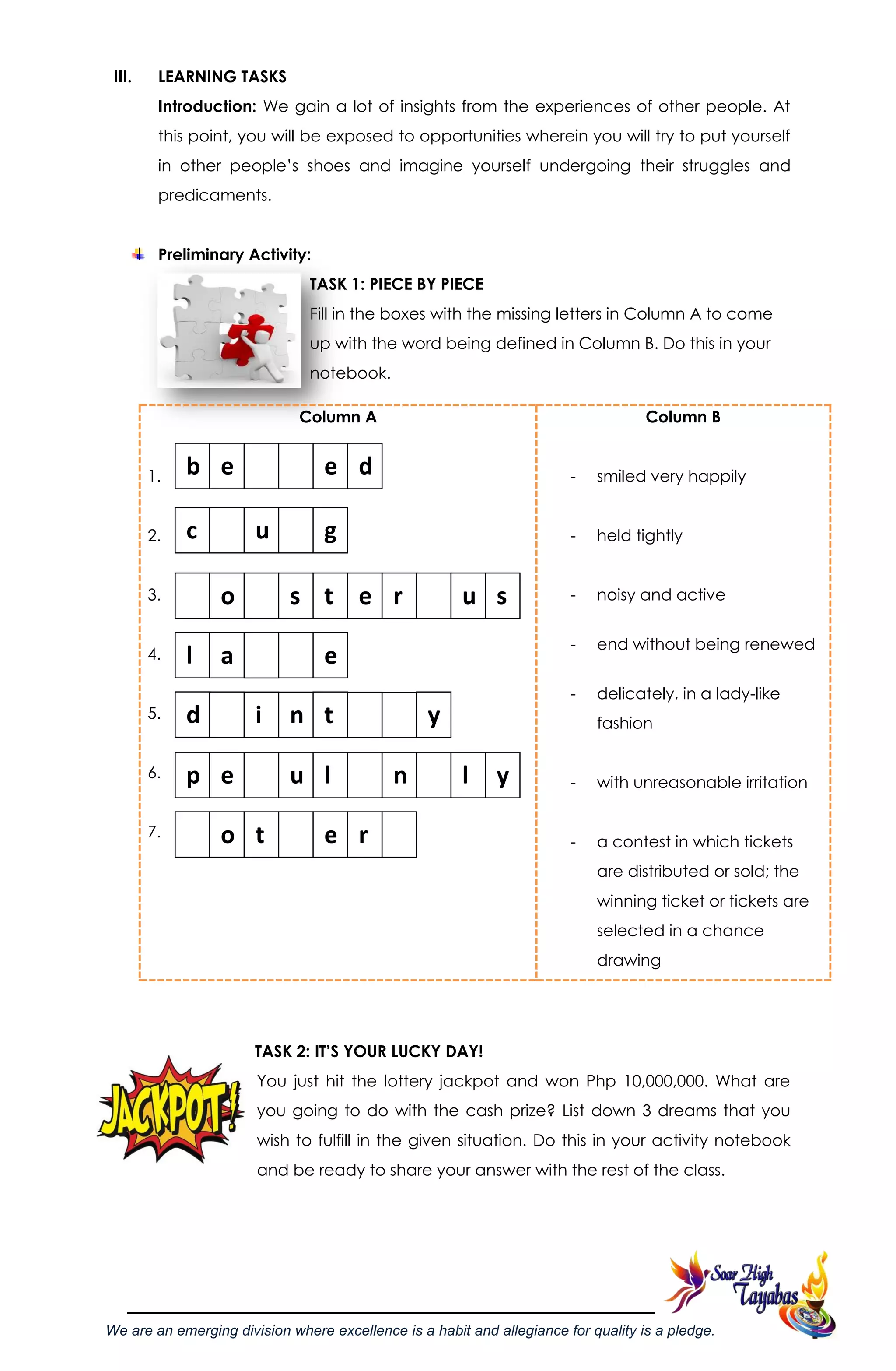 Grade 9 english lesson exemplar 2nd quarter | PDF