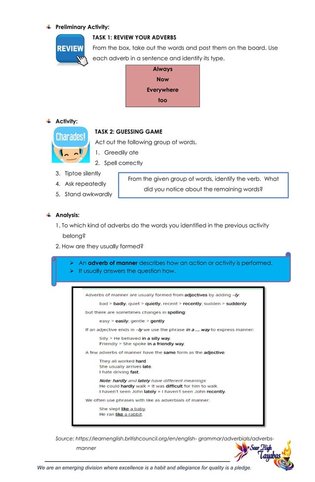 Grade 9 english lesson exemplar 2nd quarter | PDF