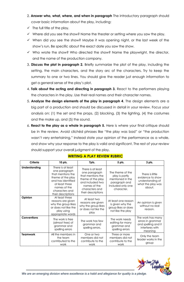 Grade 9 english lesson exemplar 4th quarter | PDF