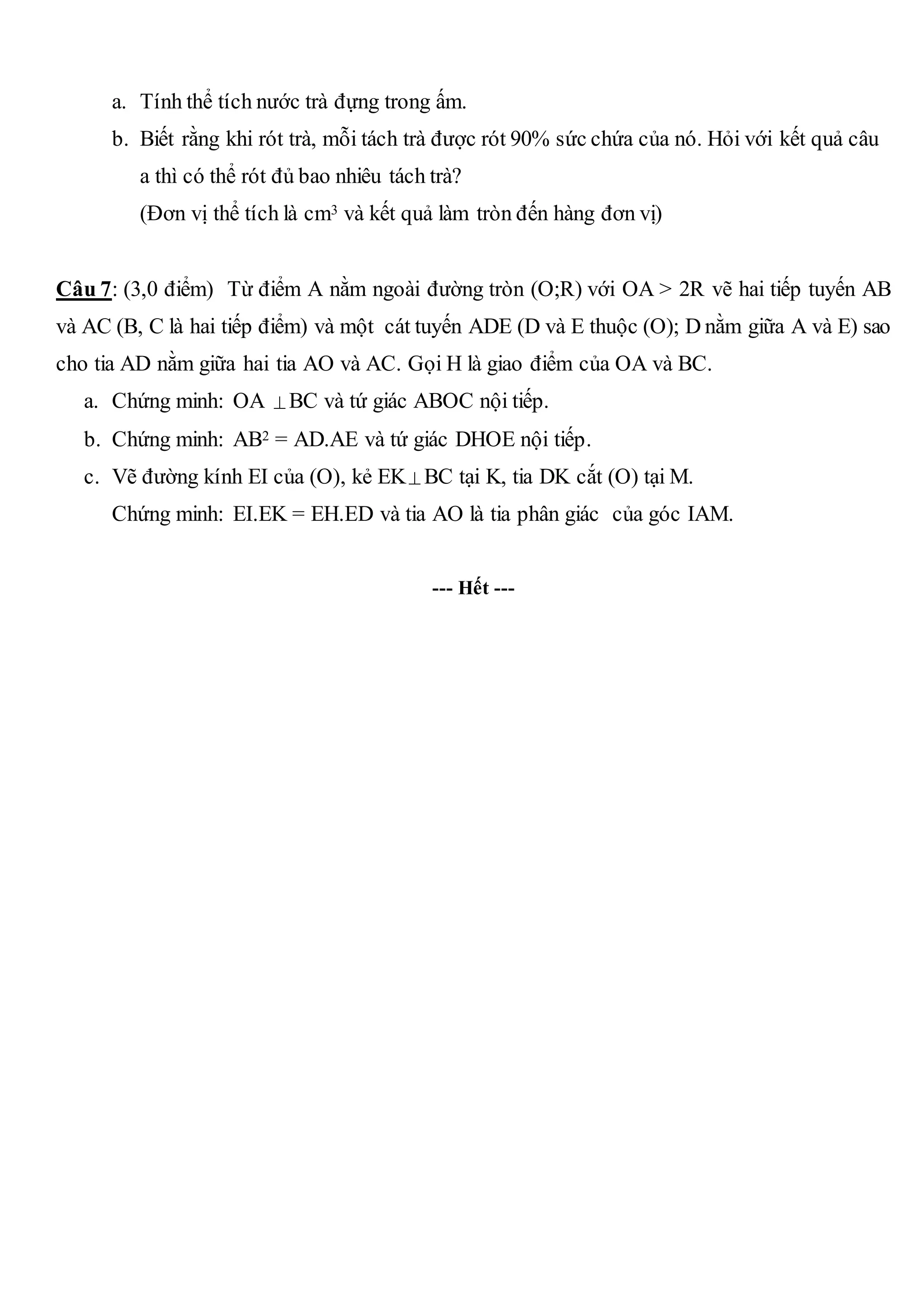 Đề Thi HK2 Toán 9 - THCS Giồng Ông Tố | DOCX