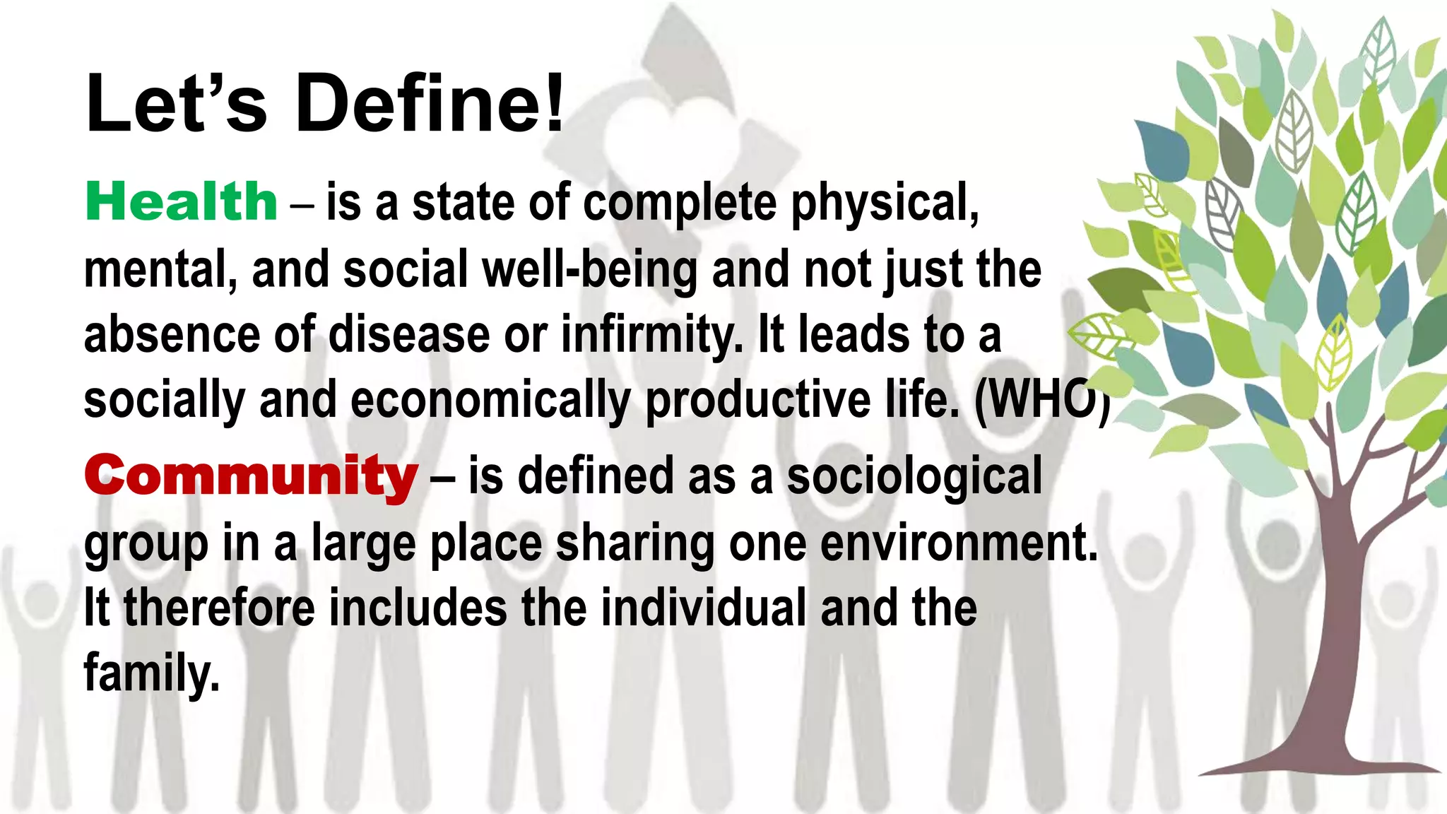 Grade 9 Health. First Quarter. Lesson 1. The Concepts of Community and ...