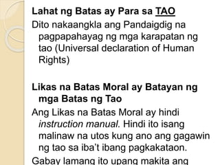 Likas na Batas Moral power point presentation | PPTX