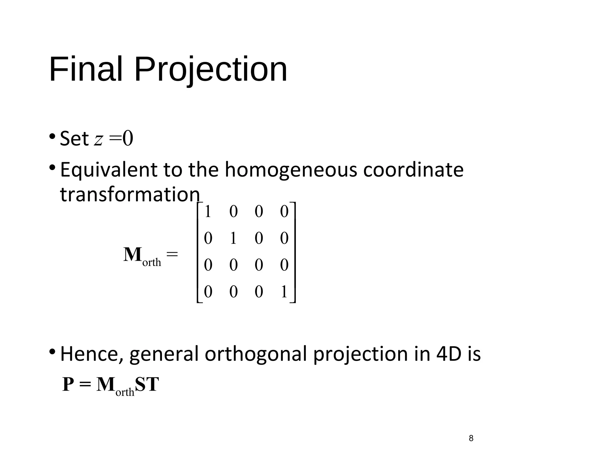 Projection Matrices | PPT