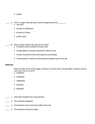 G9 mitosis mc quiz | RTF