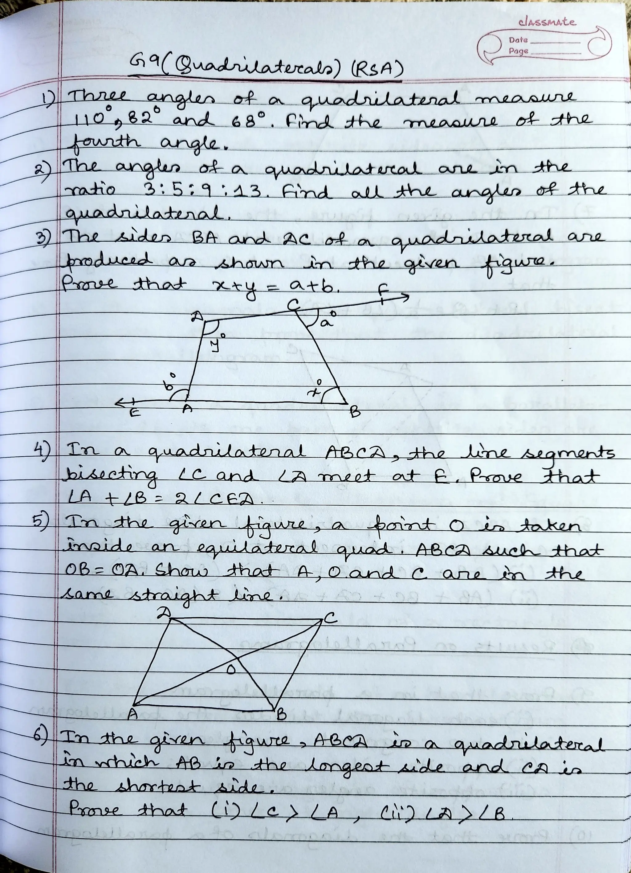 Grade 9 - CBSE - Quadrilaterals - Worksheet (RSA) | PDF