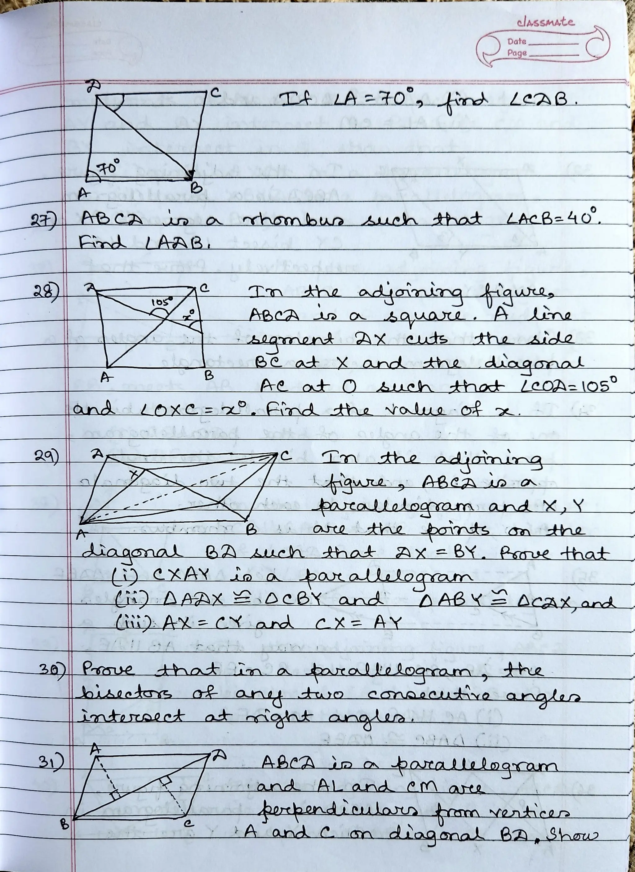 CBSE Grade 9 Mathematics Quadrilaterals Worksheet (RSA) | PDF